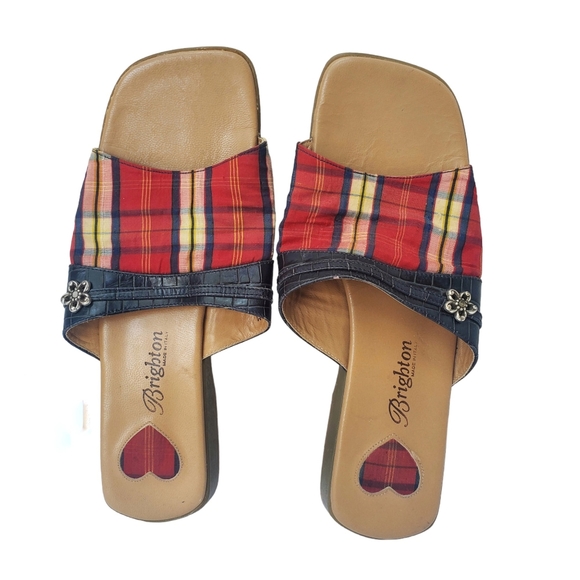 Brighton | Shoes | Brighton Italian Leather Flat Slide Sandal Belize ...